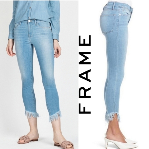Frame Denim | Jeans | Frame Le High Skinny Shredded Raw Edge Jeans ...